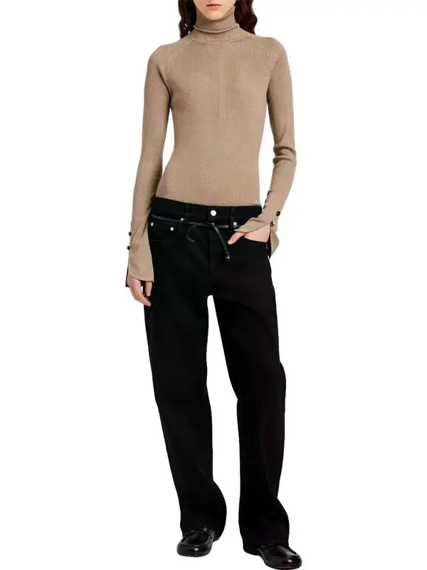 Proenza Schouler Taupe Long Sleeve Buttoned Cuff Top - Neutrals