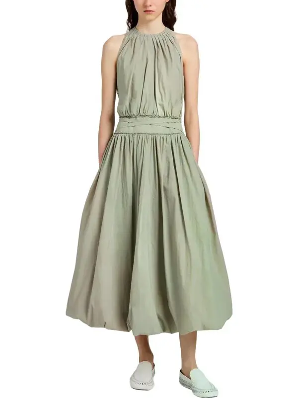 Proenza Schouler White Label Gathered Halterneck Midi Dress - Green