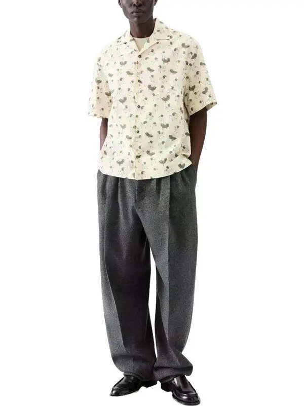 Jacquemus Floral-print Short-sleeve Shirt - Neutrals