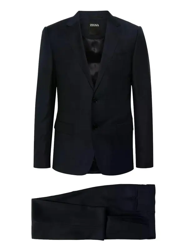 Zegna Single-breasted Wool Suit - Blue