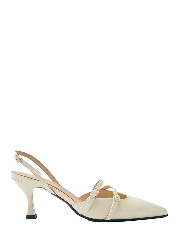 ALOHAS Joelle Buckle-detail Pointed-toe Pumps - Neutrals