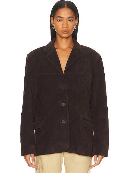 Staud Corrine Leather Jacket - Espresso