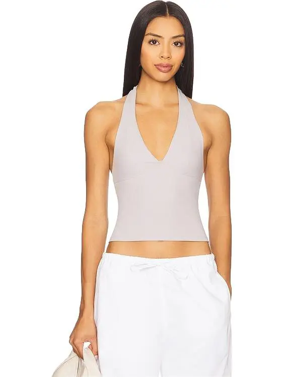 Free People X Intimately Fp Still Here Halter Top - Grey