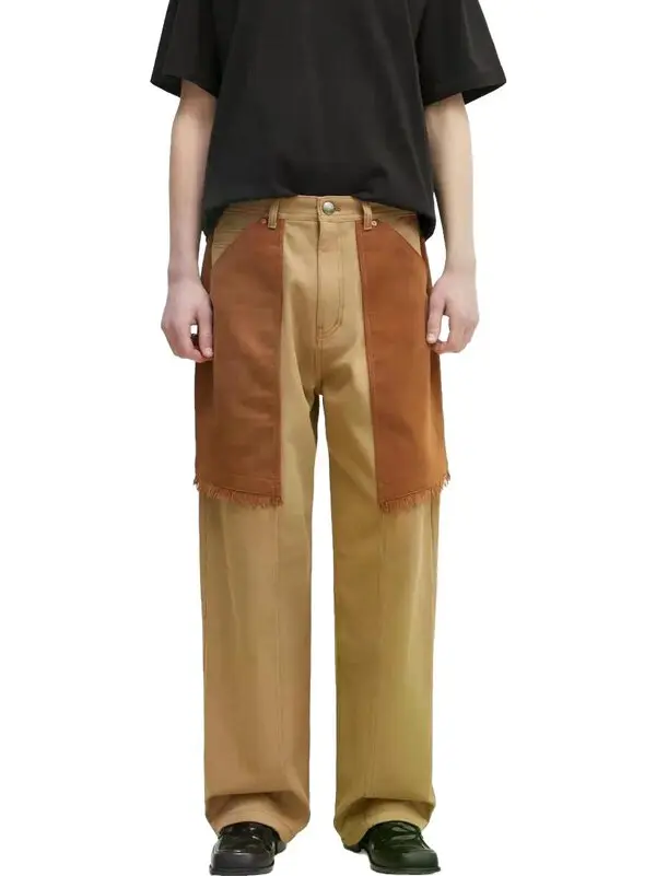 Andersson Bell Fringe-detail Straight Leg Jeans - Neutrals