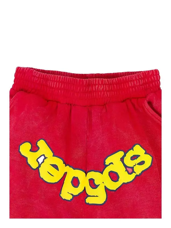 SP5DER Logo-print Track Shorts - Red