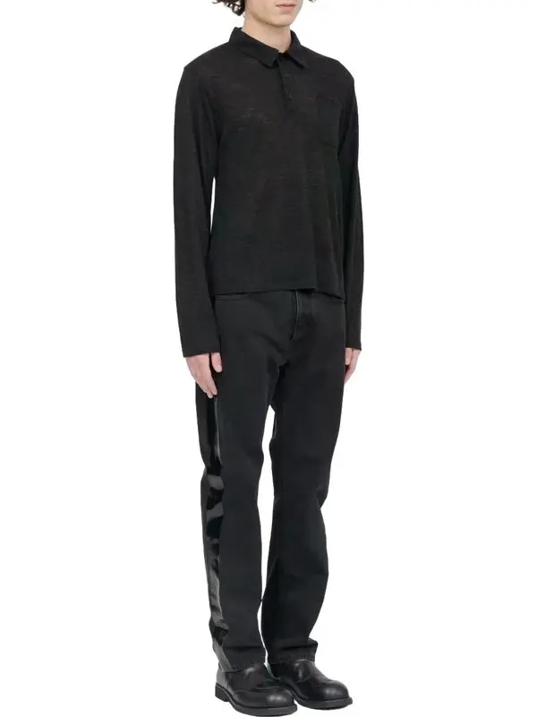 MAISON MARGIELA Long-sleeve Polo Shirt - Black