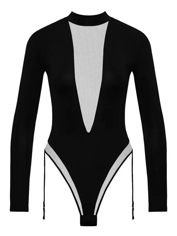 MAISON CLOSE Pure Tentation Long-sleeve Bodysuit - Black