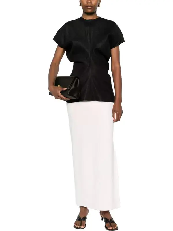 TOTEME Ruched-waist Top With Round Neck - Black