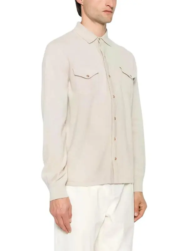 Eleventy Button-fastening Pocket Shirt - Neutrals