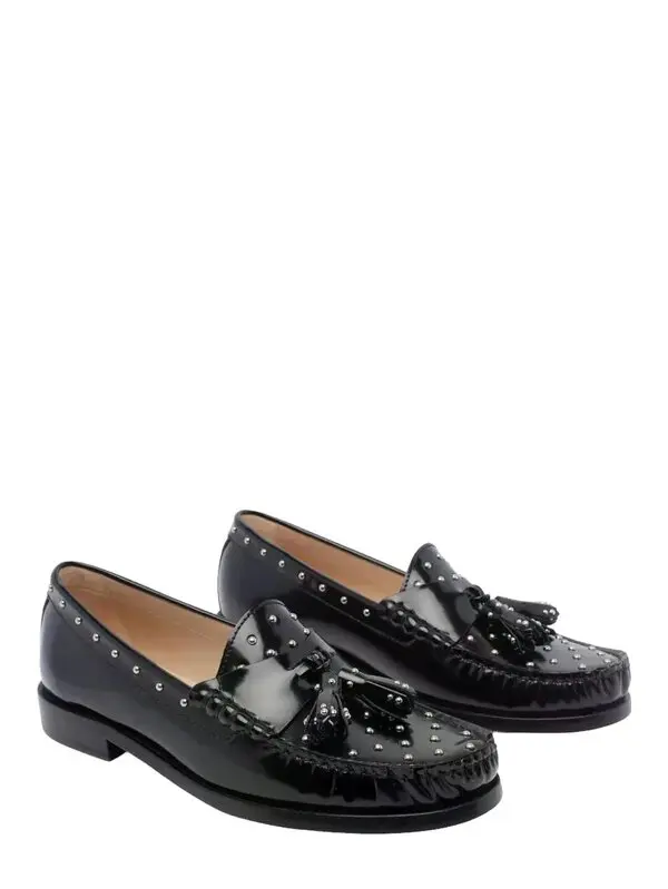 STUART WEITZMAN Tassel Stud Loafers - Black
