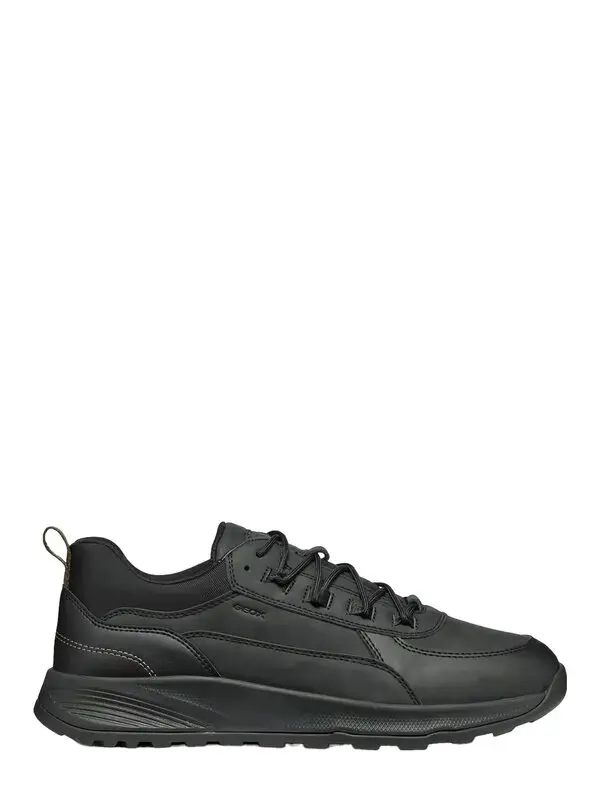 Geox Leather Lace-up Sneakers - Black