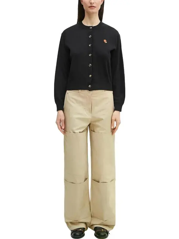 Kenzo Wool Crewneck Cardigan - Black