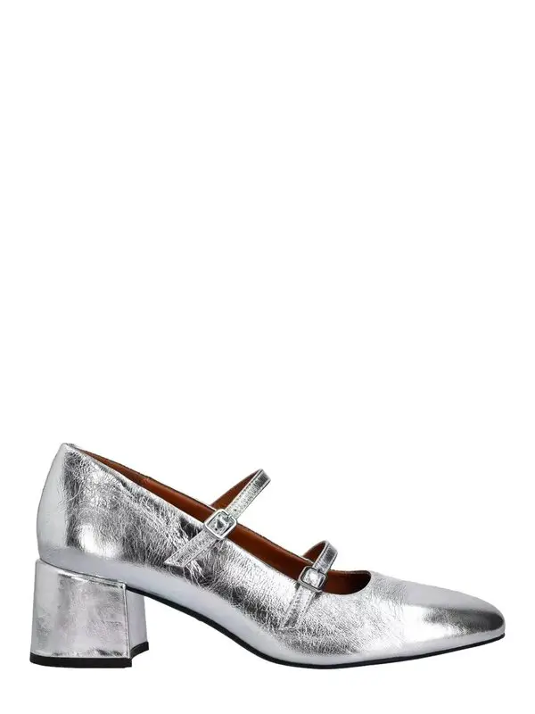 VAGABOND SHOEMAKERS Adison Double-buckle Metallic Leather Pumps - Silver
