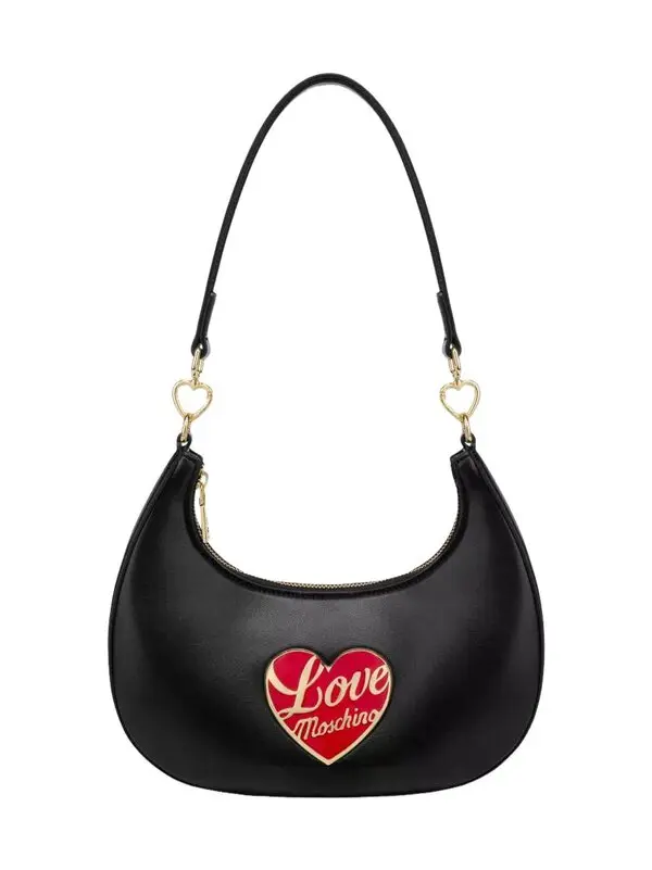 Moschino Heart Plaque Shoulder Bag - Black