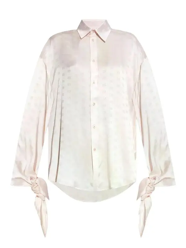 Balenciaga Logo-jacquard Tie-cuff Shirt - 9505