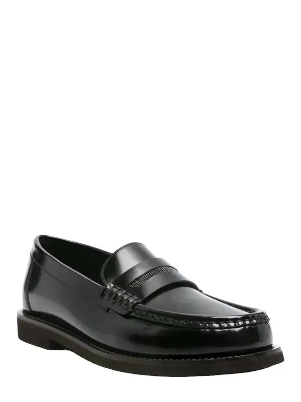 Brunello Cucinelli Monili Chain Loafers - Black