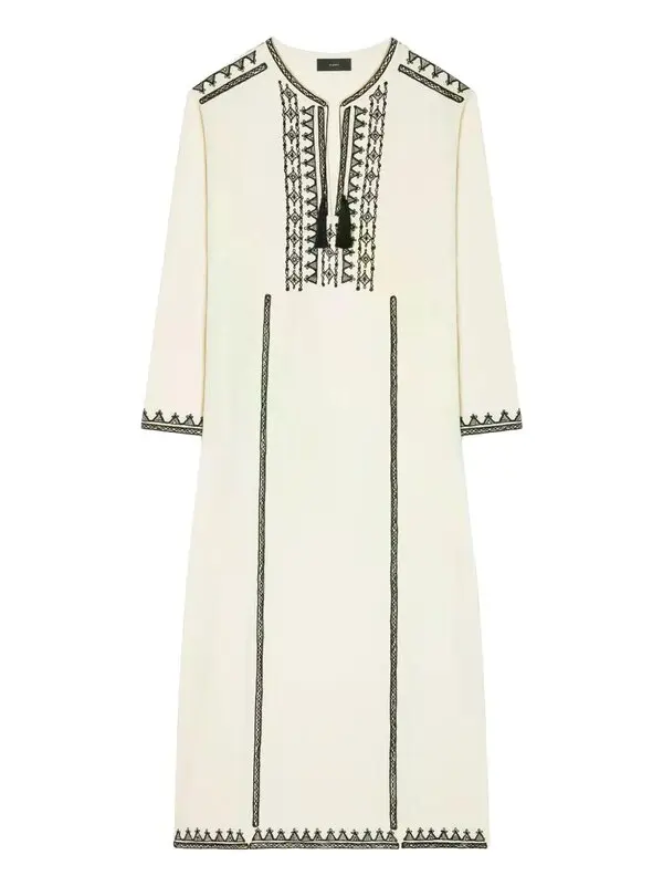 Alanui Akasha Embroidered Cotton-blend Dress - Neutrals