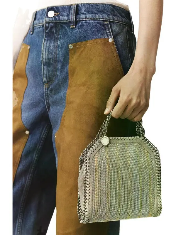 Stella McCartney Falabella Striped Metallic Bag - Silver