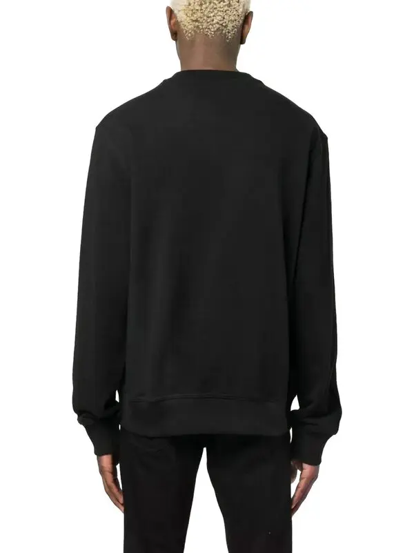 BOSS Logo Print Cotton Sweatshirt - Black