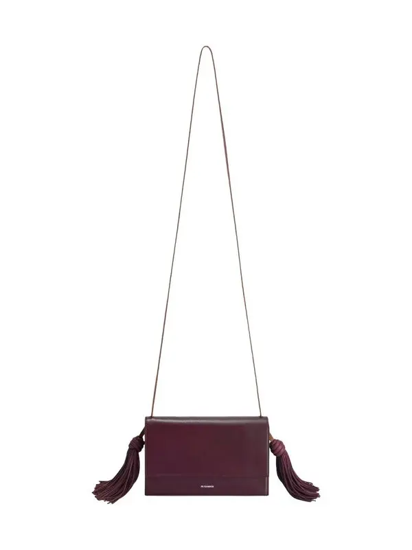 JIL SANDER Tassel Detailed Cross Body Bag - Red