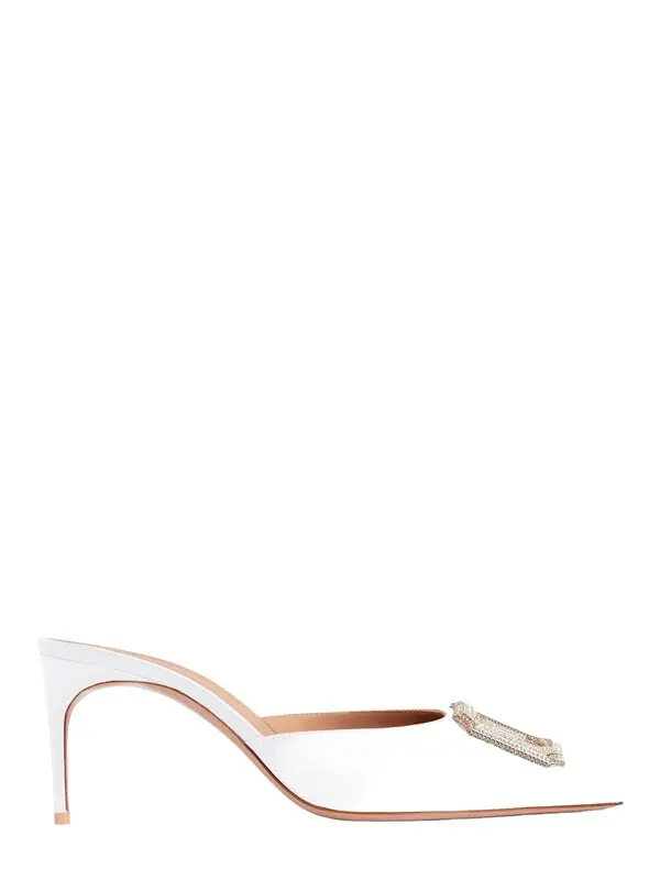 MALONE SOULIERS Satin Mona Mules - White