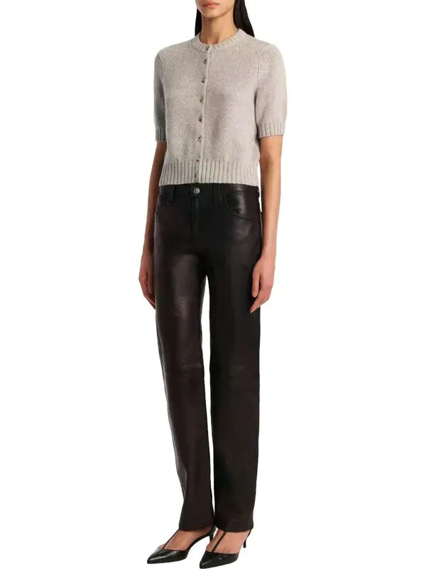 Khaite Short-sleeve Button-up Cardigan - Grey