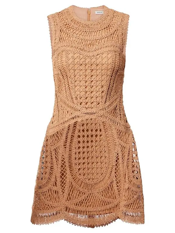 Simkhai Coen Raffia-blend Minidress - Beige