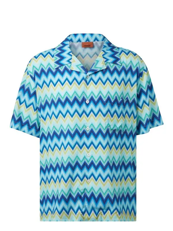Missoni Zigzag Bowling Shirt - Blue