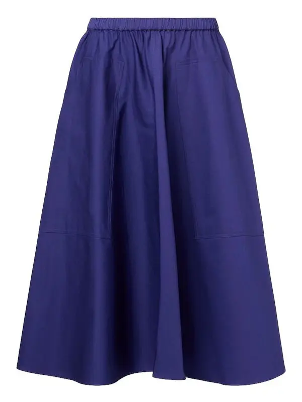 Vince High-rise Cotton Midi Skirt - Blue