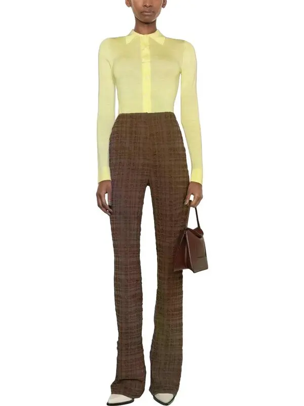 Nanushka Fine-knit Long-sleeve Shirt - Yellow