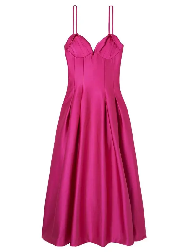 Rebecca Vallance Saskia Pleated Midi Dress - Pink