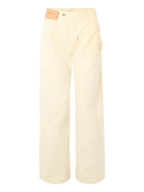 JW Anderson Twisted Low-rise Wide-leg Jeans - Yellow