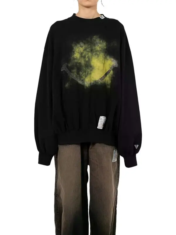 Mihara Yasuhiro Smiley Face-print Sweatshirt - Black