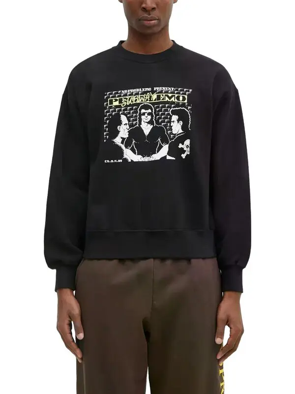Aries Graphic-print Crew-neck Sweatshirt - Black