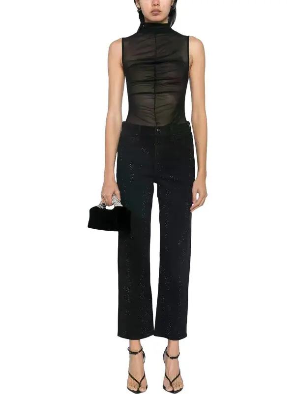 Rag & Bone Harlow Crystal Embellished Jeans - Black