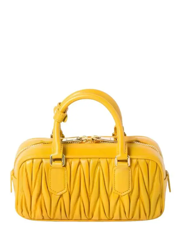 Miu Miu Arcadie Matelassé Leather Bag - Yellow