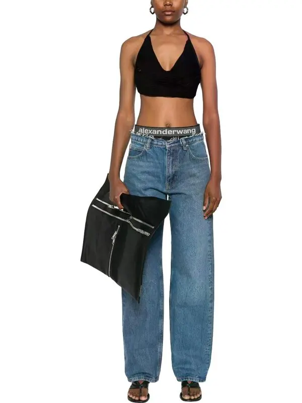 Alexander Wang Logo Waistband Jeans - Blue