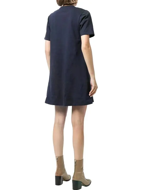 A BATHING APE Embroidered-logo T-shirt Dress - Blue