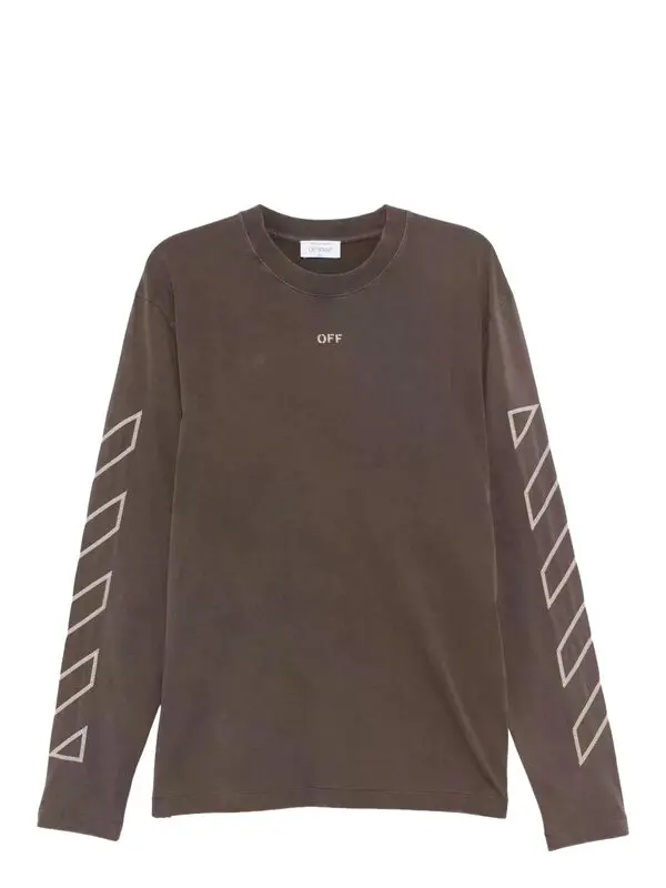 Off-White Arrows-motif Long-sleeve T-shirt - Brown