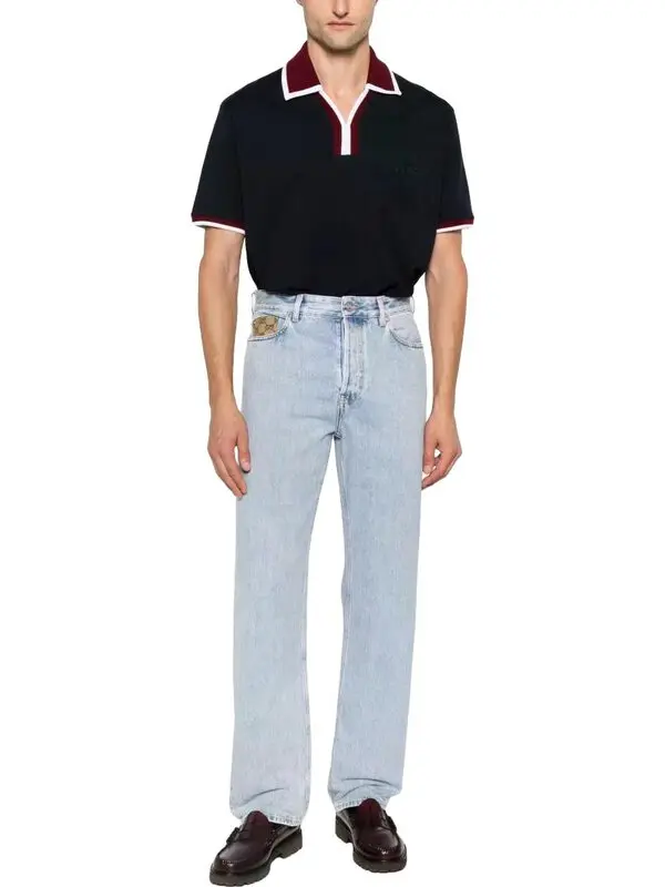 Gucci Gg Canvas Insert Jeans - Blue