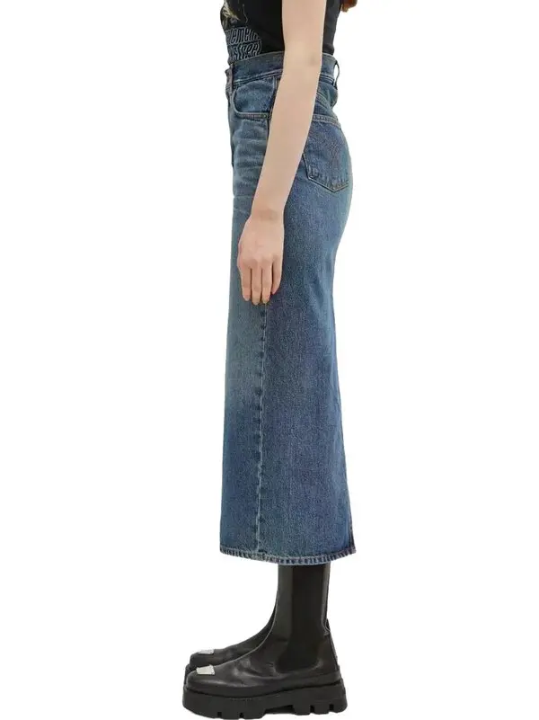 Fiorucci High-waisted Denim Midi Skirt - Blue