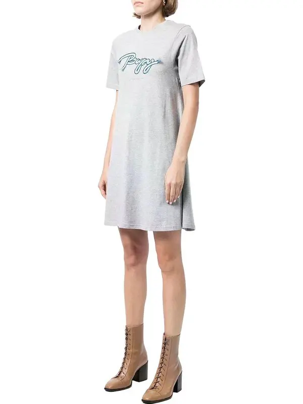A BATHING APE Embroidered-logo T-shirt Dress - Grey