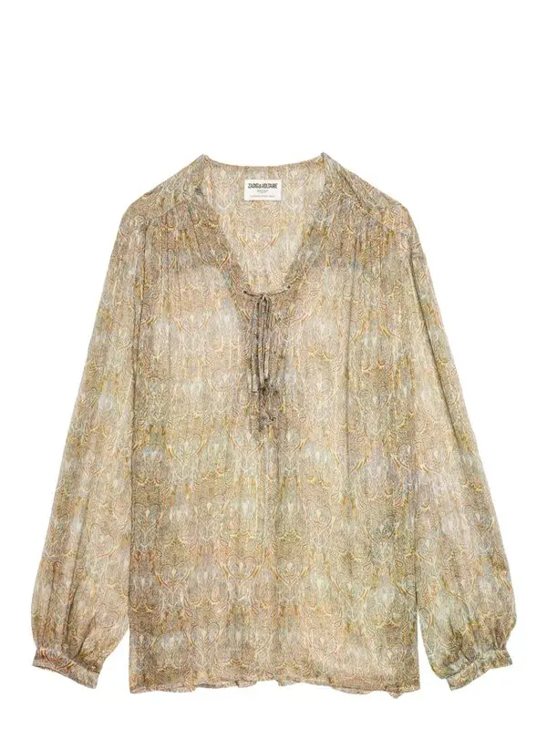 Zadig&Voltaire Tamela Lace-up Blouse - Brown