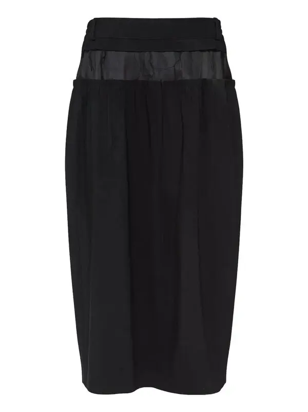 MAISON MARGIELA Midi Pencil Skirt With Rear Button And Zip Fastening - Black