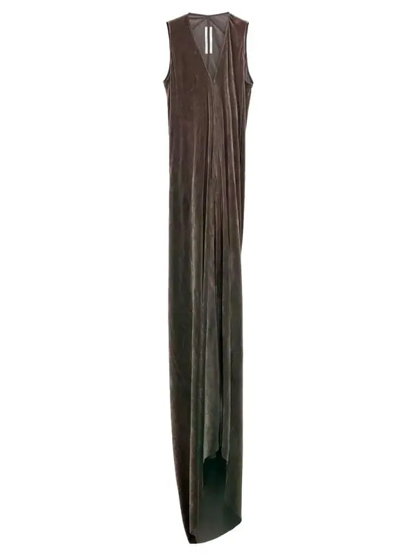 Rick Owens Draped Velvet Maxi Dress - Brown