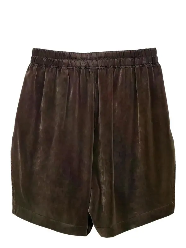 Rick Owens Velvet Side-split Shorts - Brown