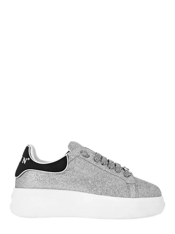 Philipp Plein Glitter Lace-up Sneakers - Grey