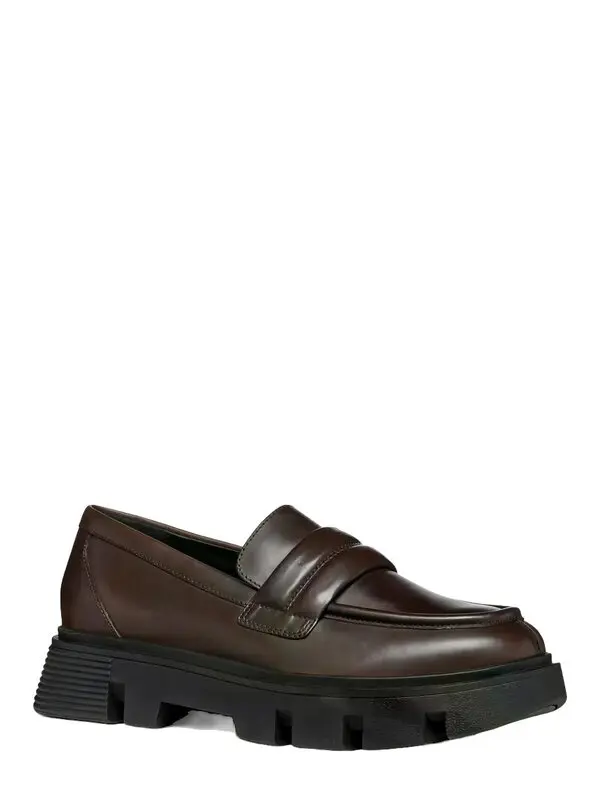 Geox Vilde Penny-strap Platform Loafers - Brown