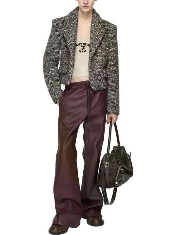 Acne Studios Drawstring Leather Trousers - Red