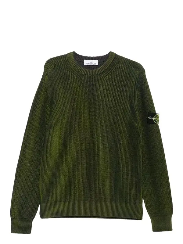 Stone Island Ribbed Crew Neck Sweater - Green